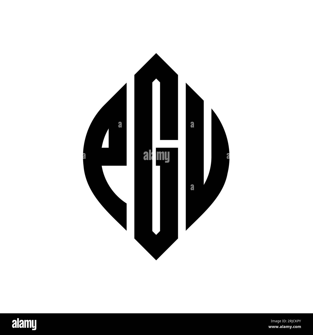 PGU circle letter logo design with circle and ellipse shape. PGU ...