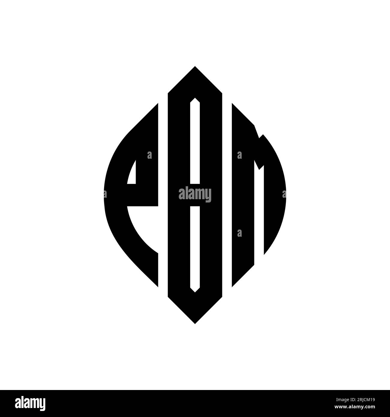 PBM circle letter logo design with circle and ellipse shape. PBM ...