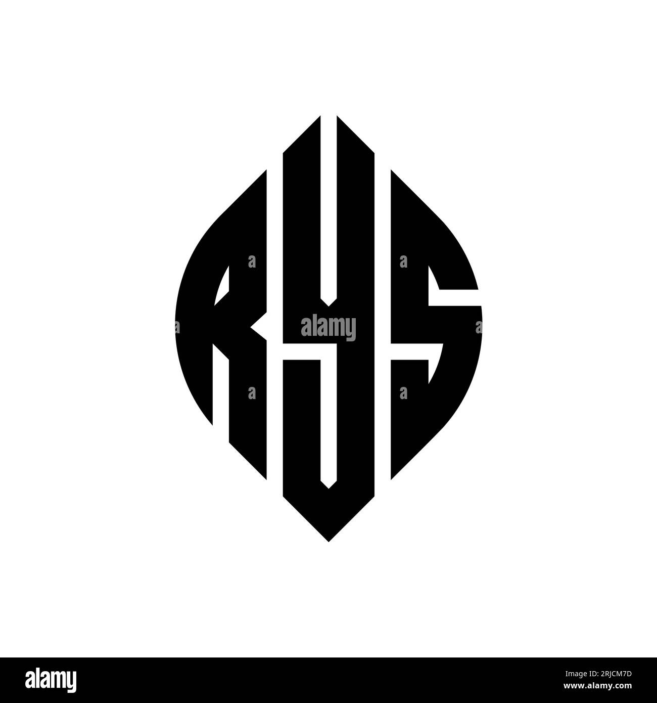 RYS circle letter logo design with circle and ellipse shape. RYS ...