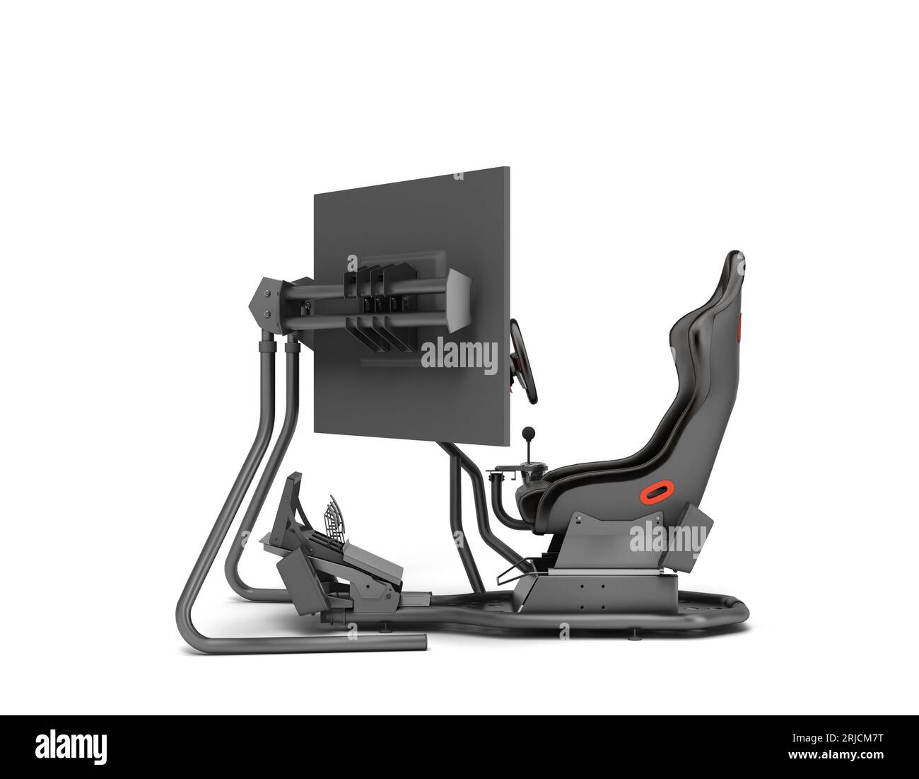 modern car game simulator left side view 3d render om white Stock Photo ...