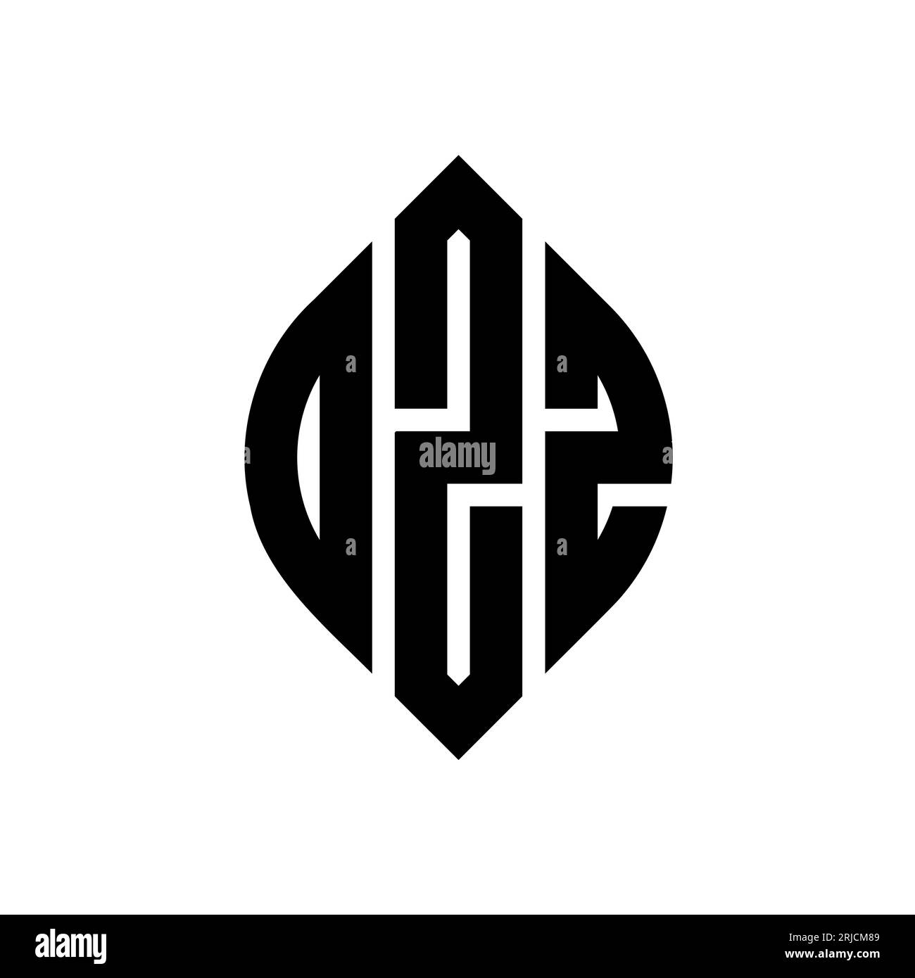 OZZ circle letter logo design with circle and ellipse shape. OZZ ...