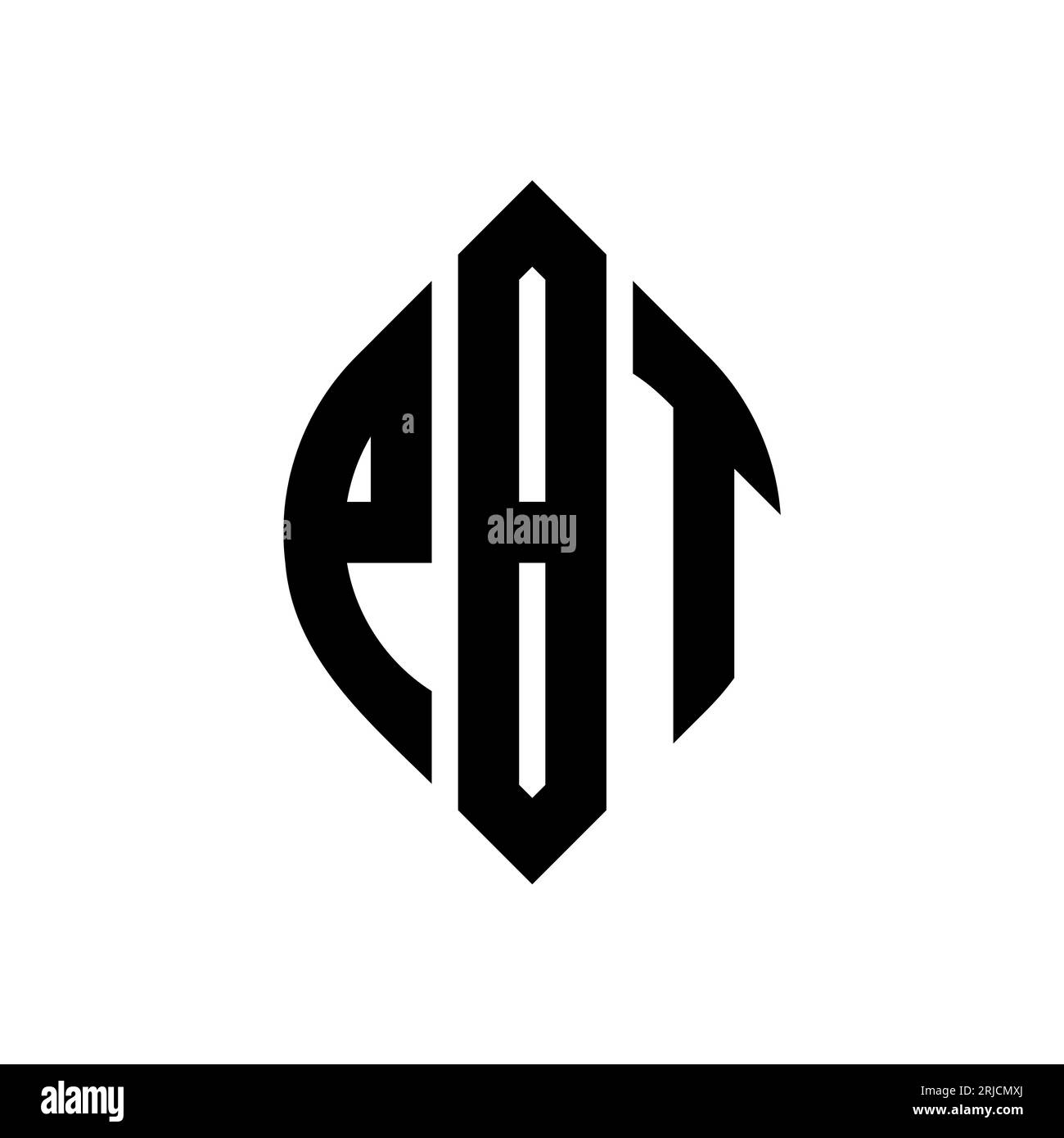 PBT circle letter logo design with circle and ellipse shape. PBT ...