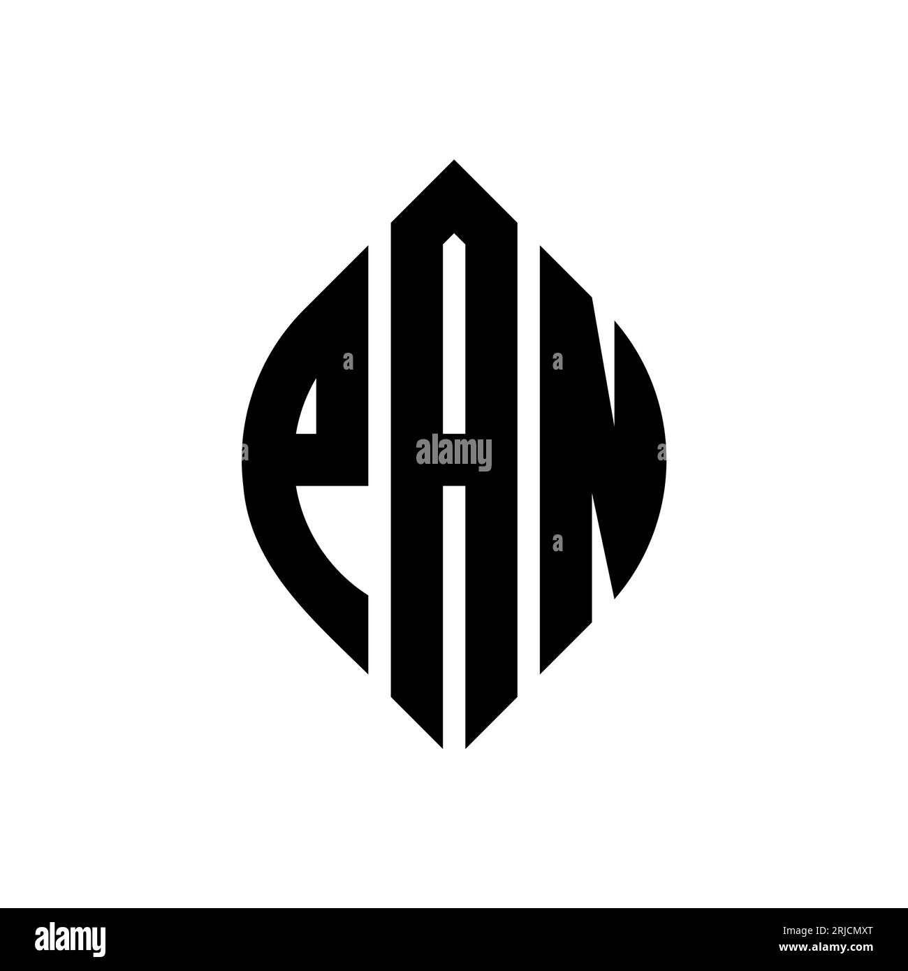 PAN circle letter logo design with circle and ellipse shape. PAN ...