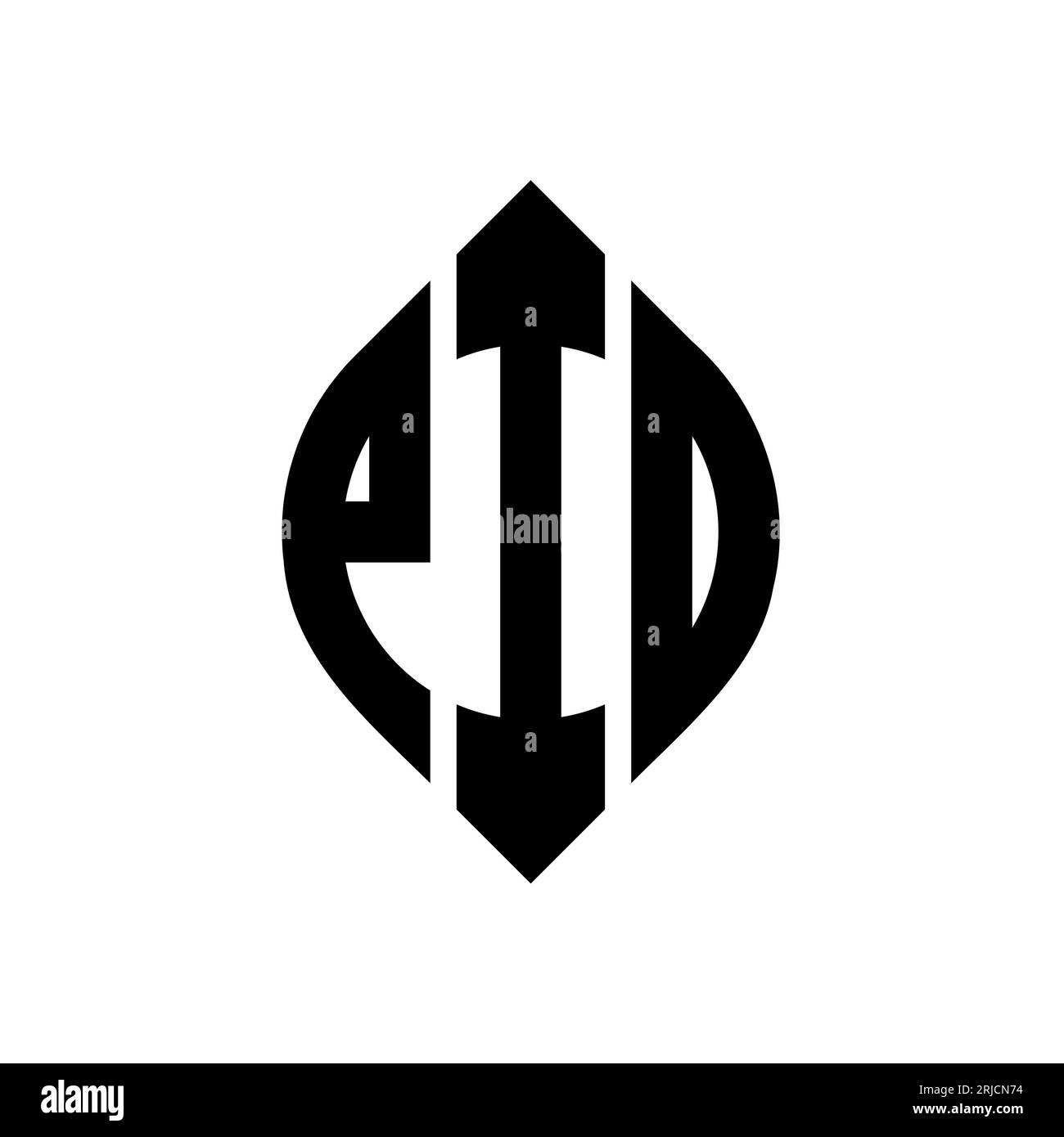 PID circle letter logo design with circle and ellipse shape. PID ...