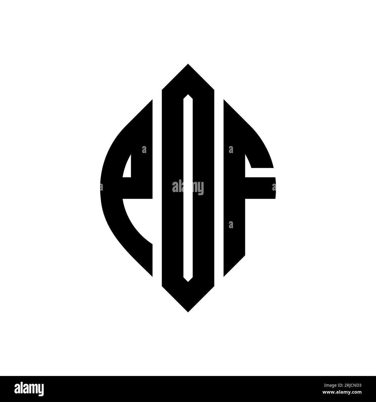 PDF circle letter logo design with circle and ellipse shape. PDF ...