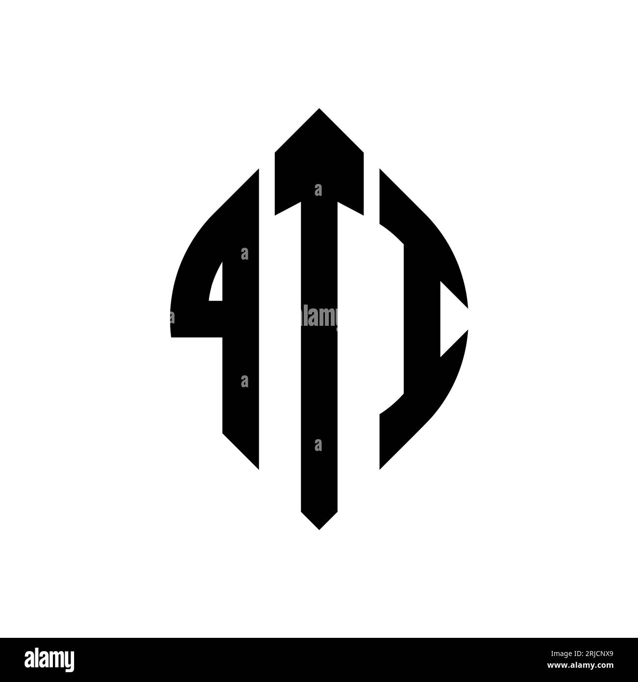 QTI circle letter logo design with circle and ellipse shape. QTI ...