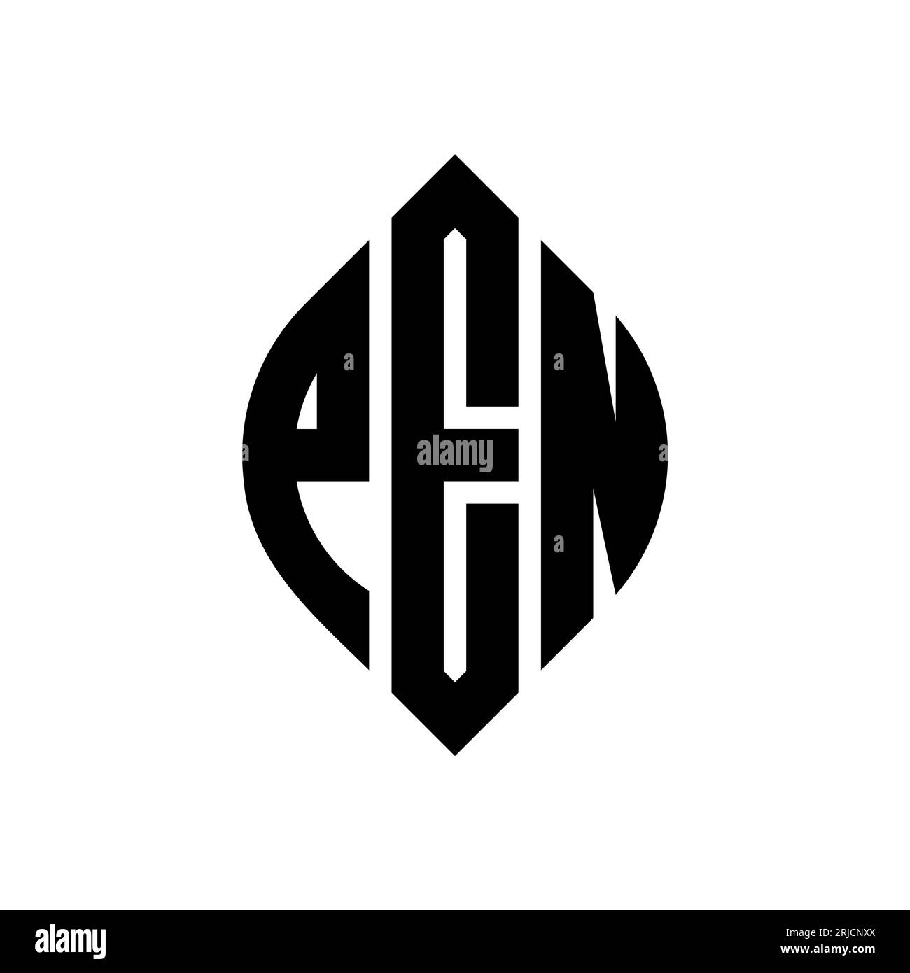PEN circle letter logo design with circle and ellipse shape. PEN ...