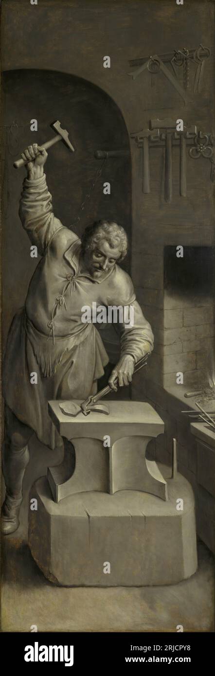 Saint Eligius in his smithy circa 1588 by Ambrosius Francken I Stock ...