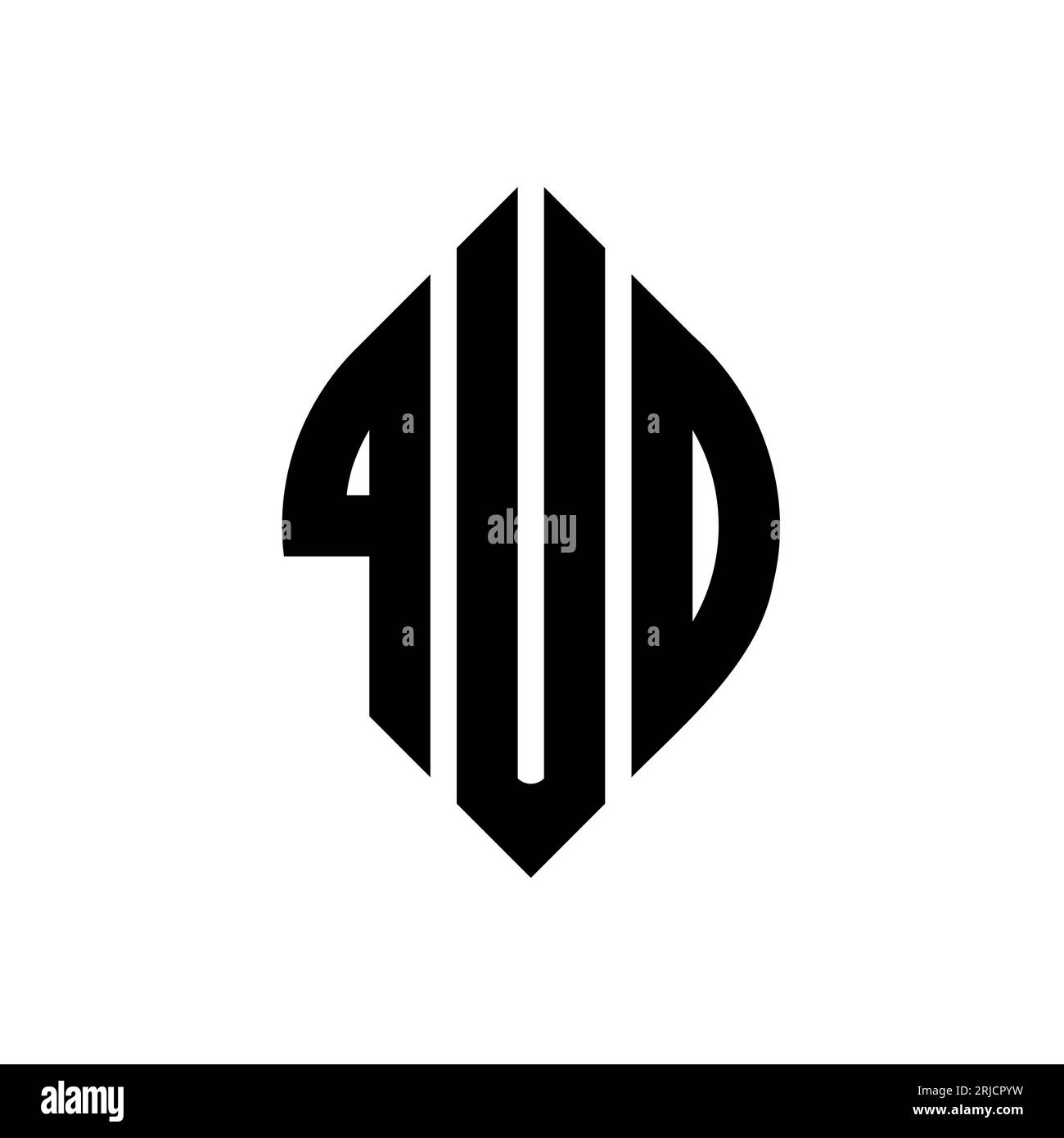 QUO circle letter logo design with circle and ellipse shape. QUO ...