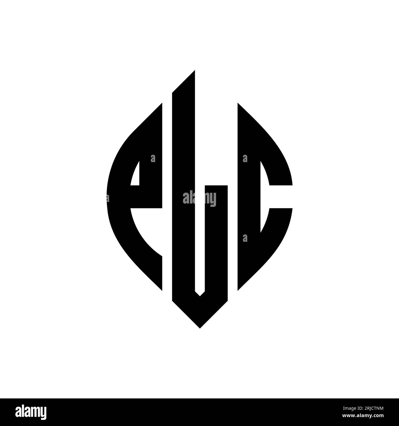 PLC circle letter logo design with circle and ellipse shape. PLC ...
