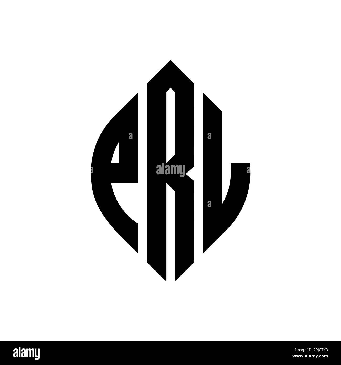 PRL circle letter logo design with circle and ellipse shape. PRL ...