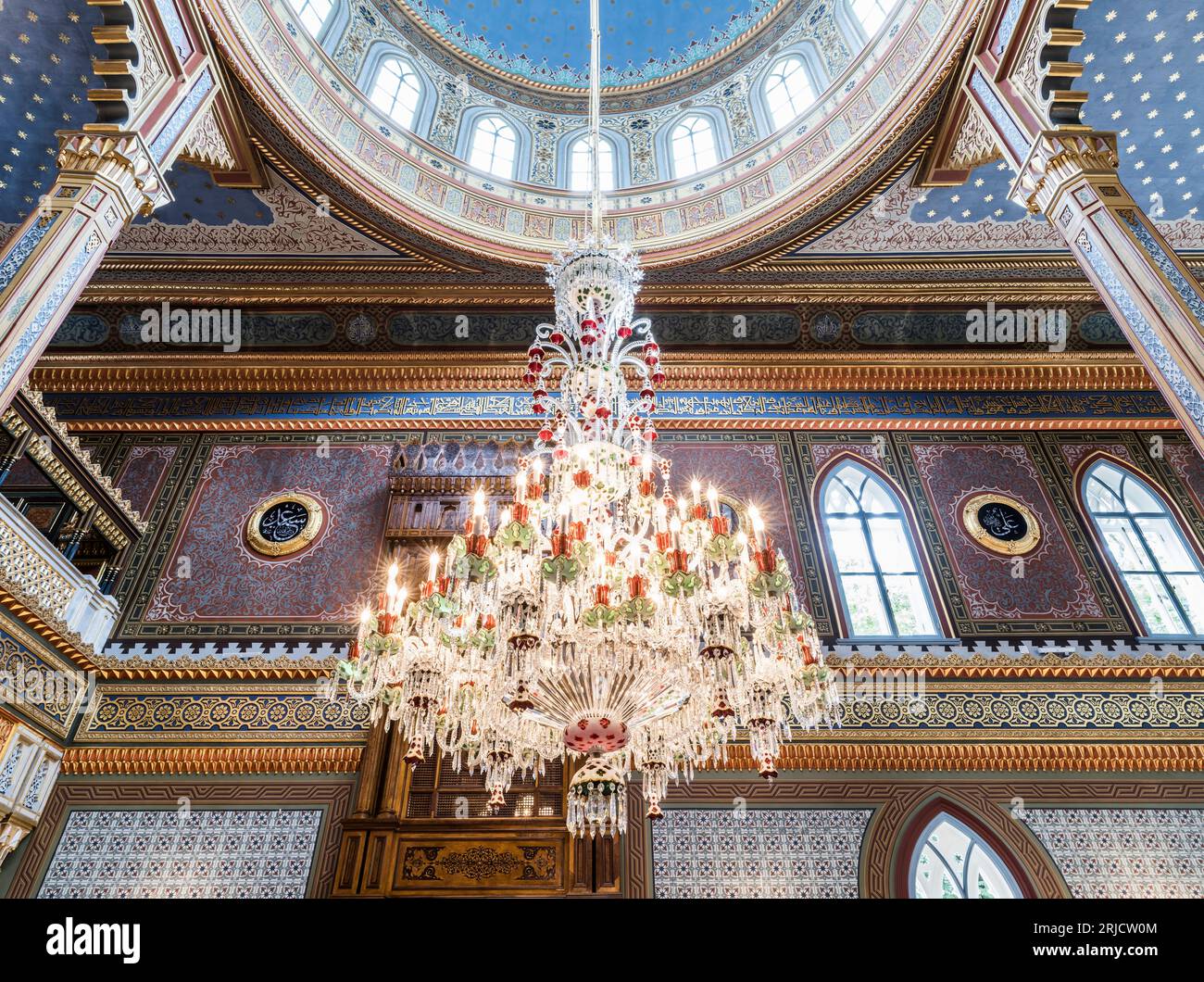 Tiled background in mosque. Dome of the mosque, oriental ornaments ...