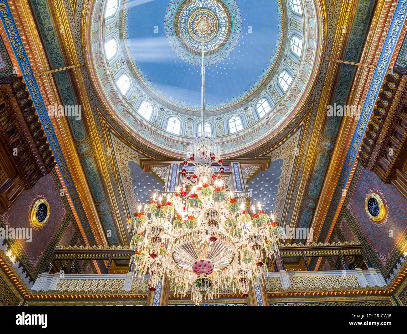 Tiled background in mosque. Dome of the mosque, oriental ornaments ...
