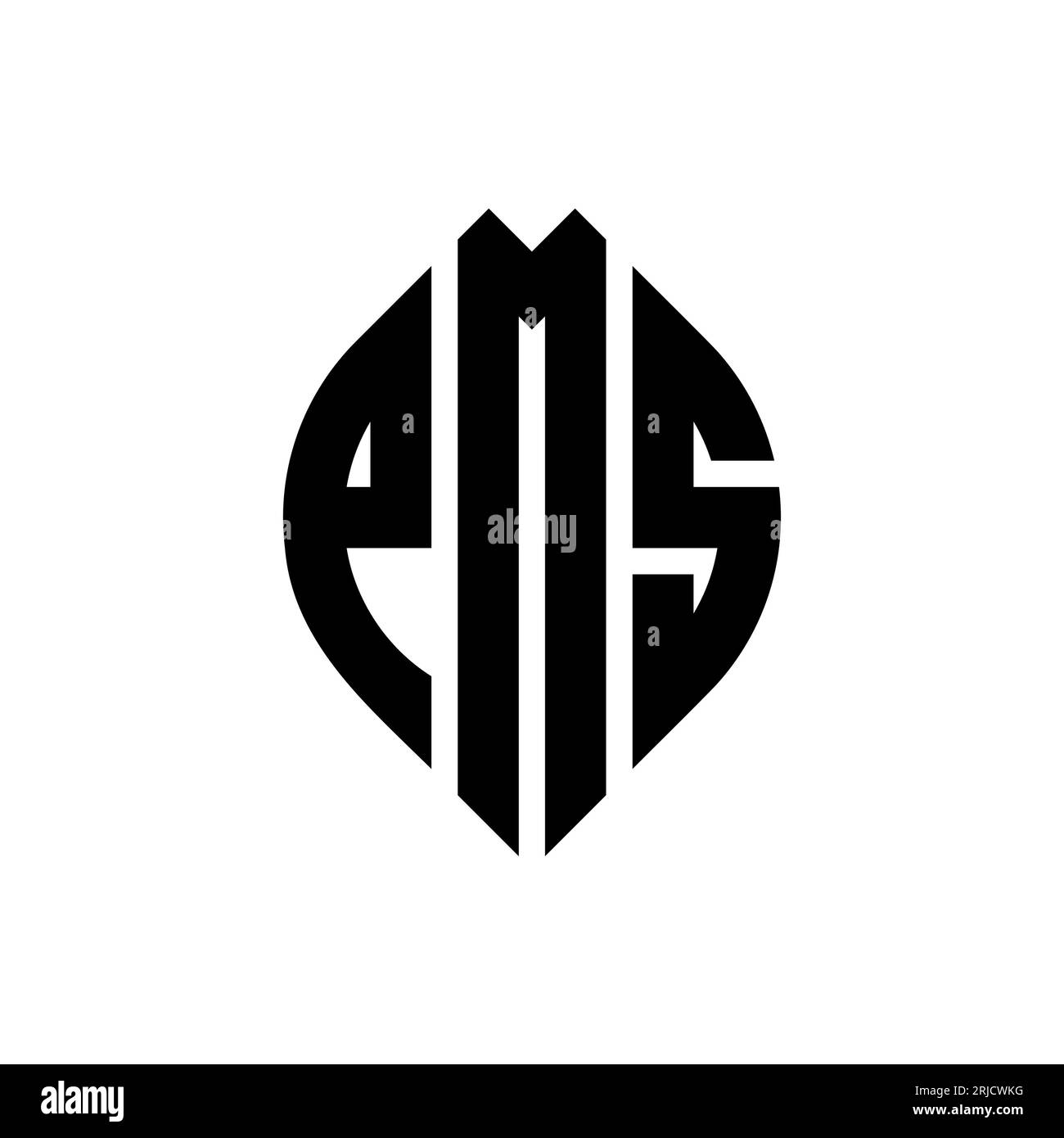 PMS circle letter logo design with circle and ellipse shape. PMS ...