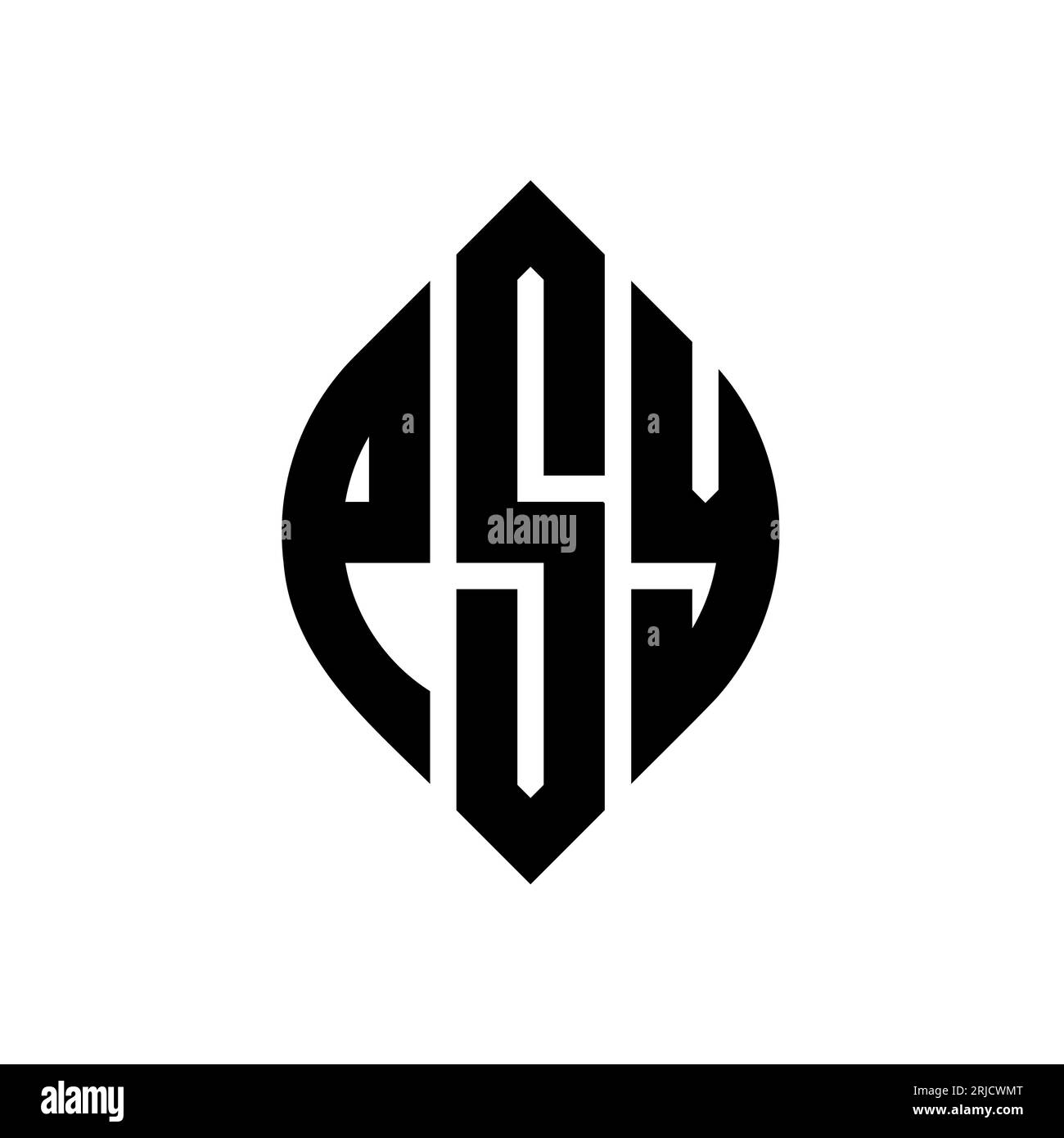 PSY circle letter logo design with circle and ellipse shape. PSY ...