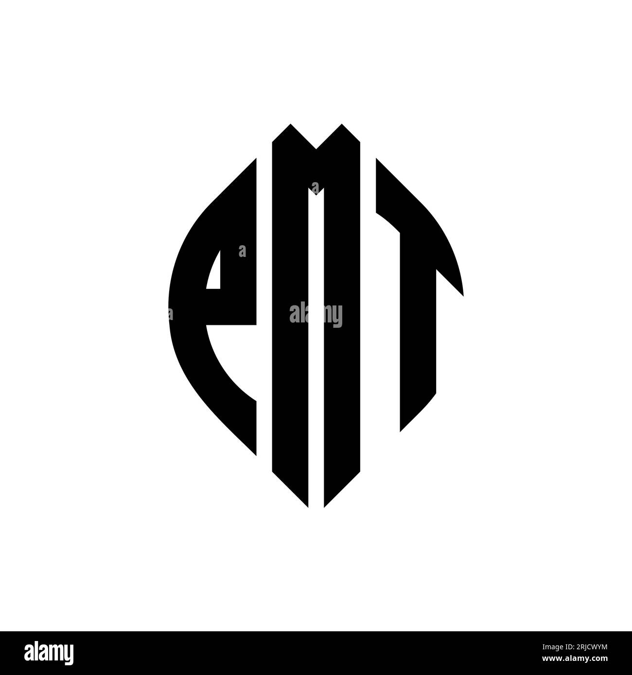 PMT circle letter logo design with circle and ellipse shape. PMT ...