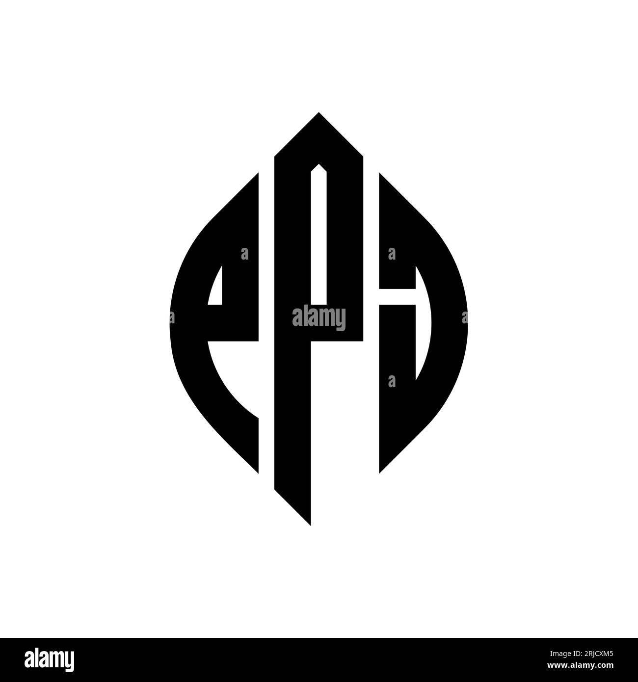 PPJ circle letter logo design with circle and ellipse shape. PPJ ...