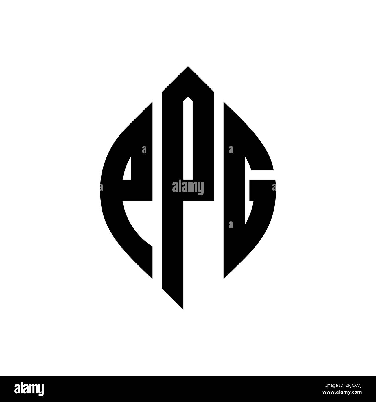 PPG circle letter logo design with circle and ellipse shape. PPG ...