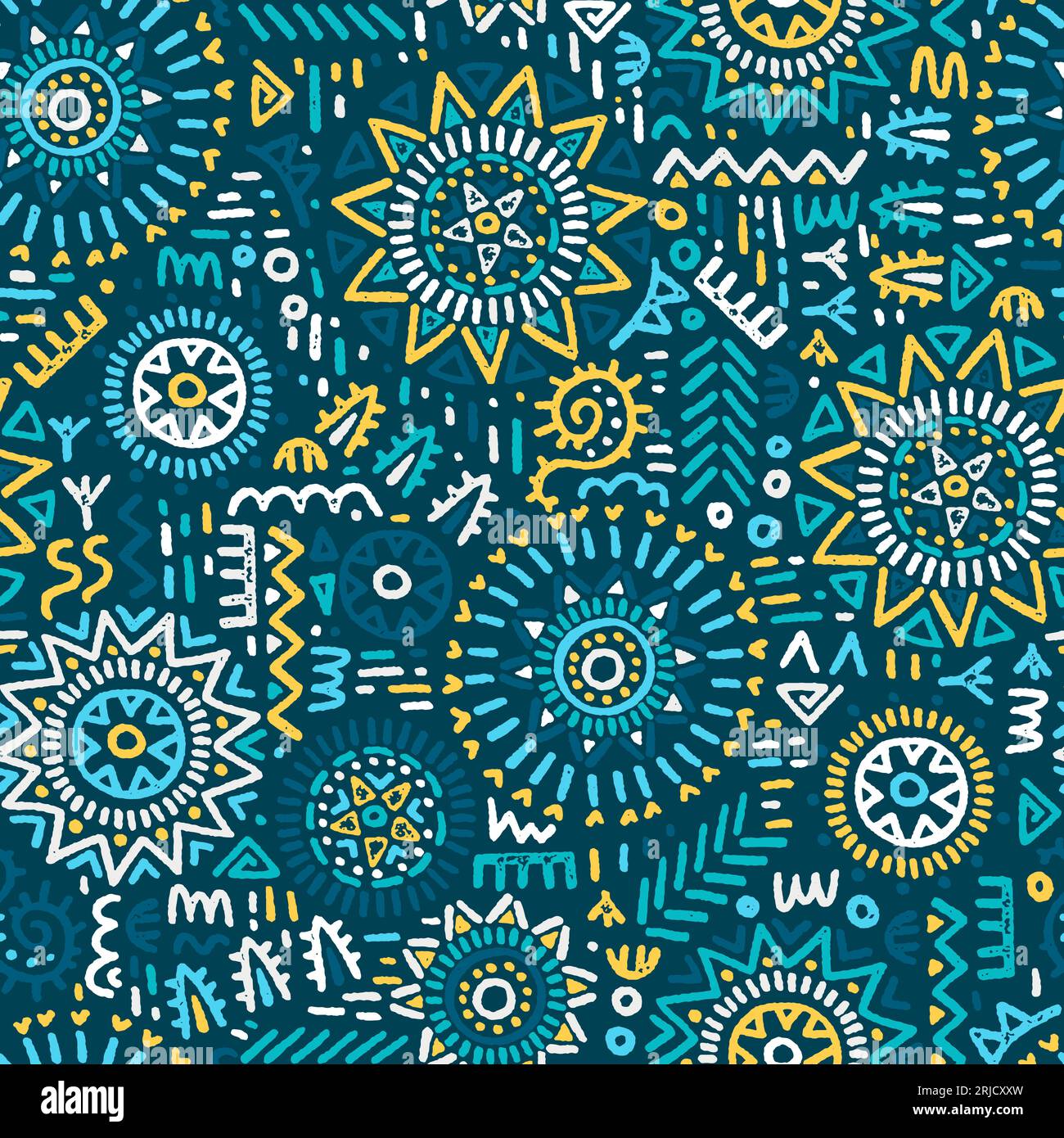 Hand drawn abstract seamless pattern, ethnic background, simple style ...