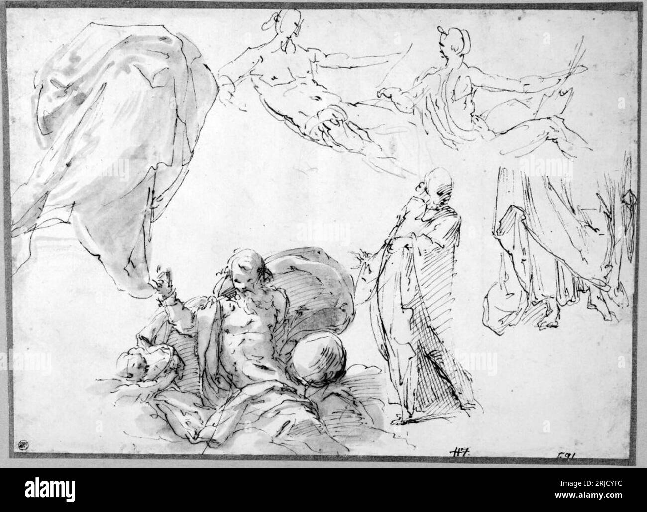 God the Father and other figure studies by Francesco Curia Stock Photo ...