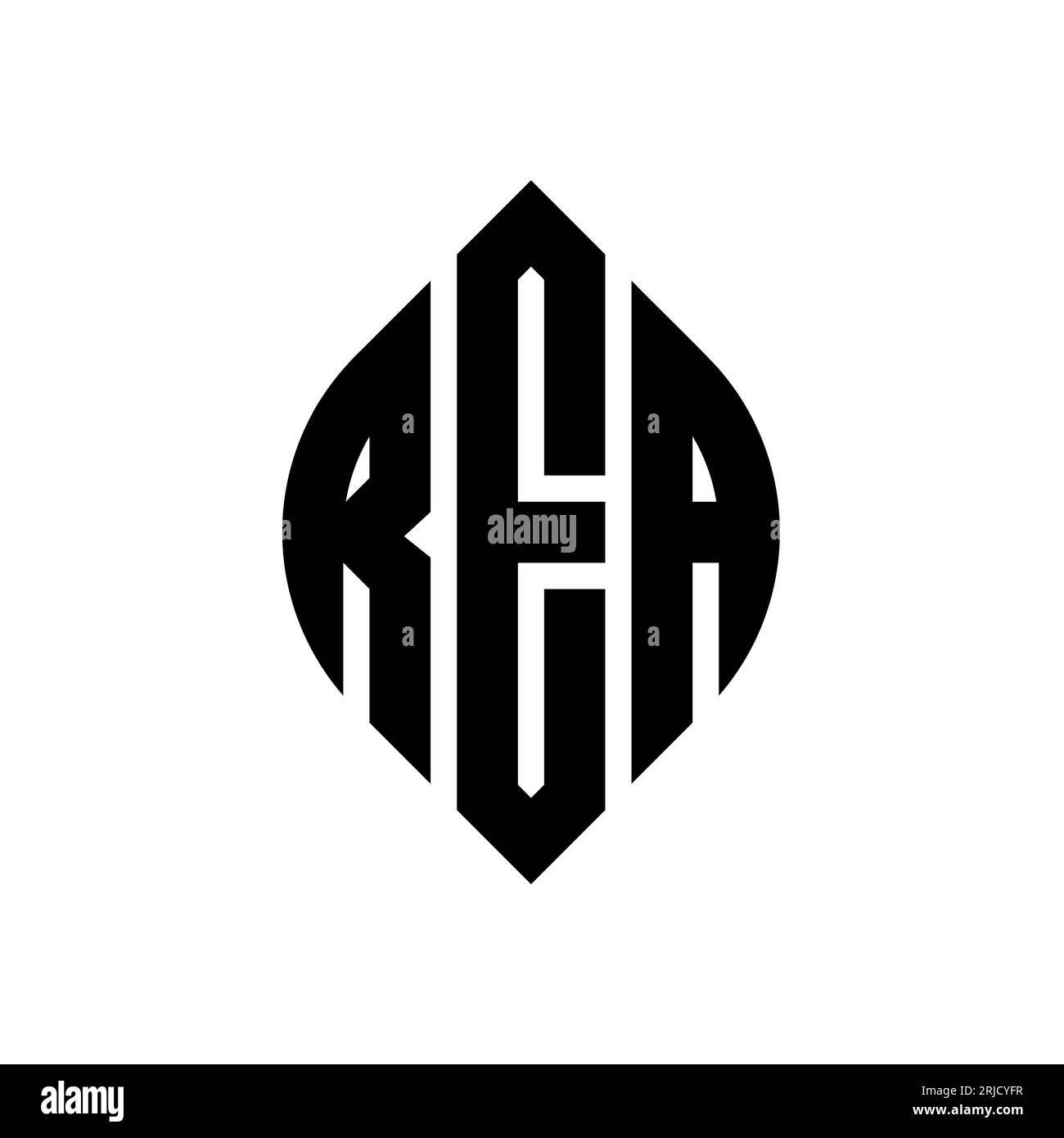 REA circle letter logo design with circle and ellipse shape. REA ...