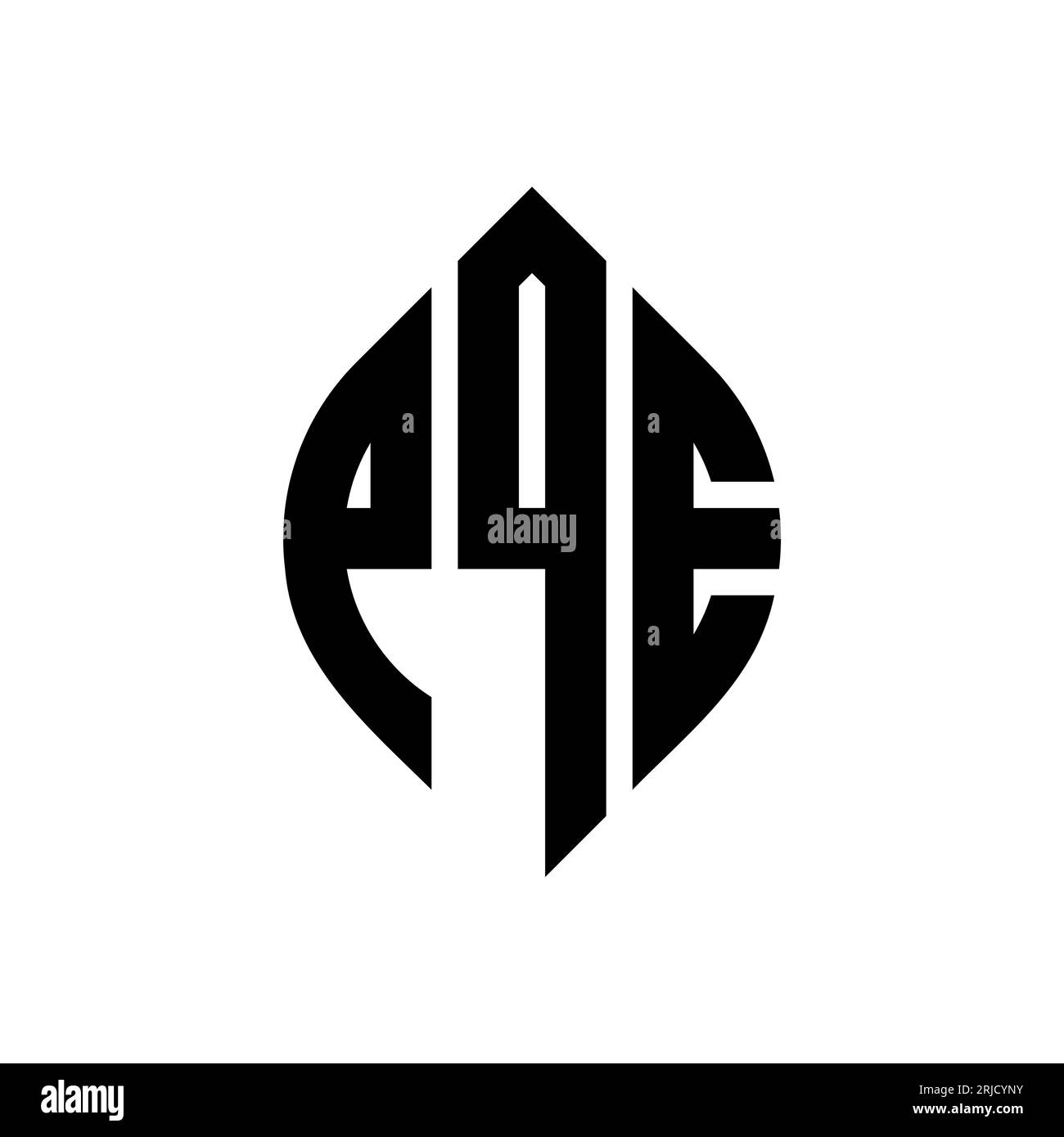 PQE circle letter logo design with circle and ellipse shape. PQE ...