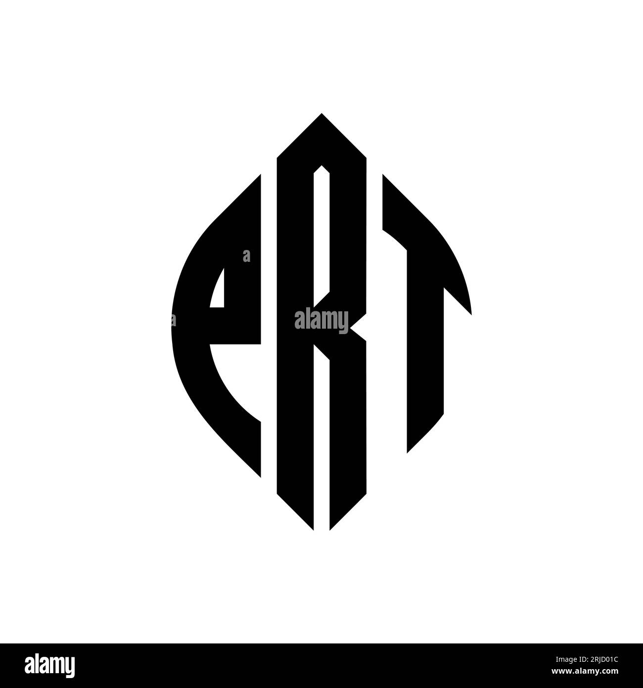 PRT circle letter logo design with circle and ellipse shape. PRT ...