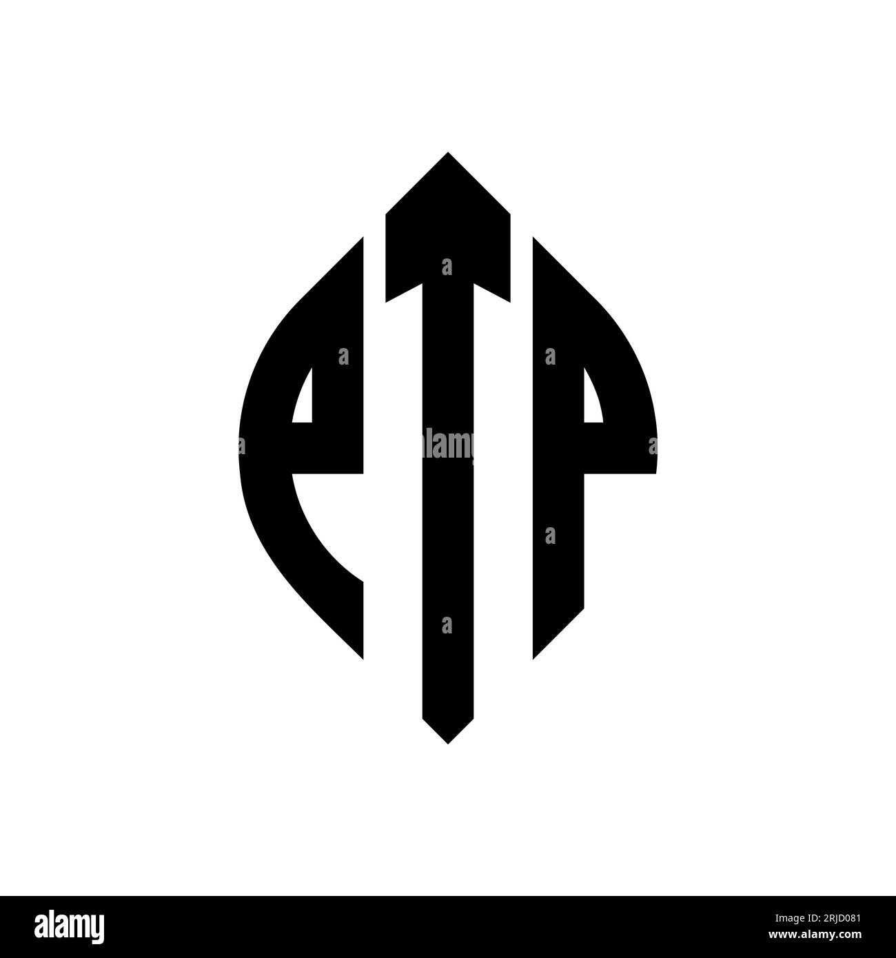 PTP circle letter logo design with circle and ellipse shape. PTP ...