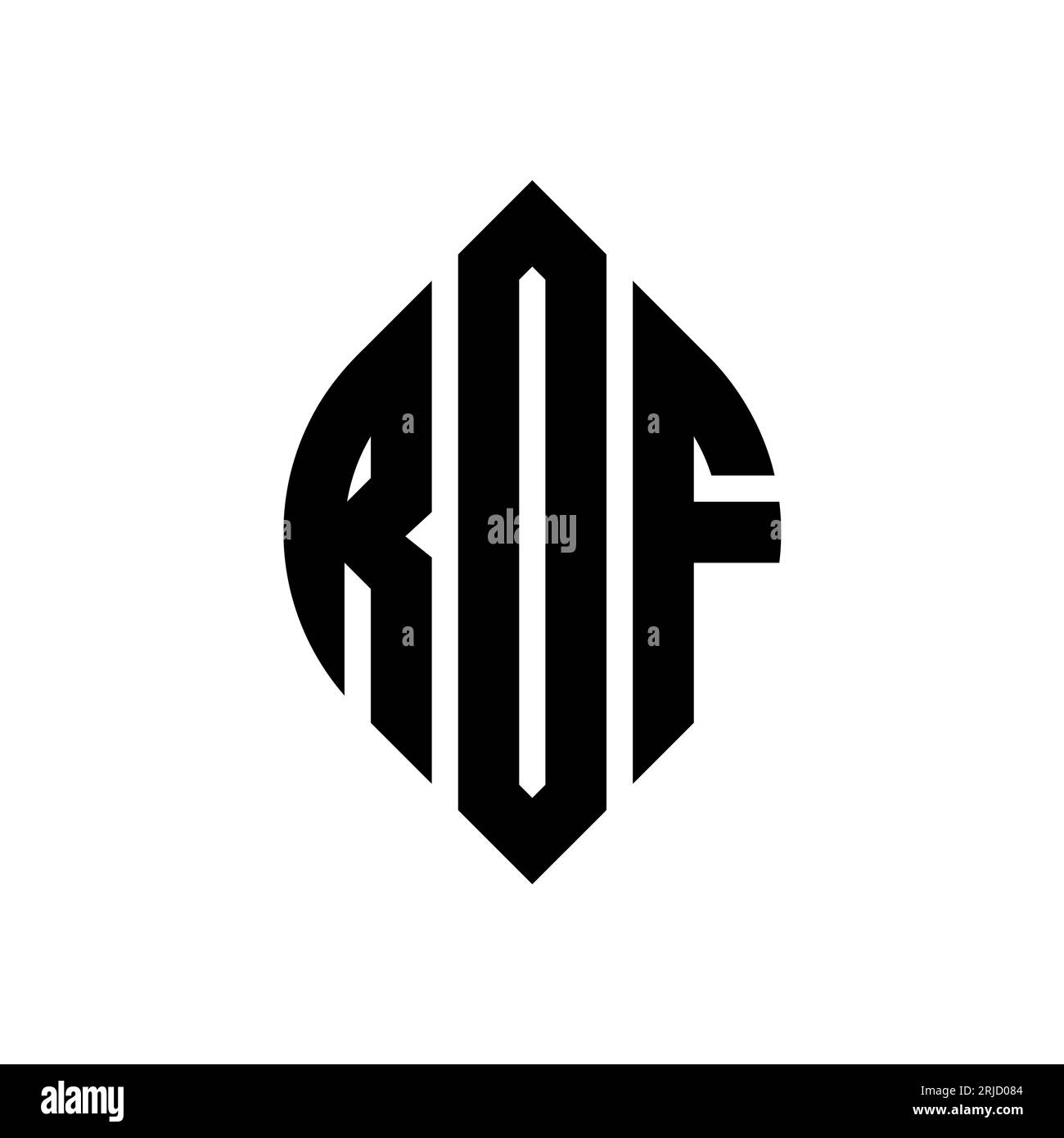 RDF circle letter logo design with circle and ellipse shape. RDF ...