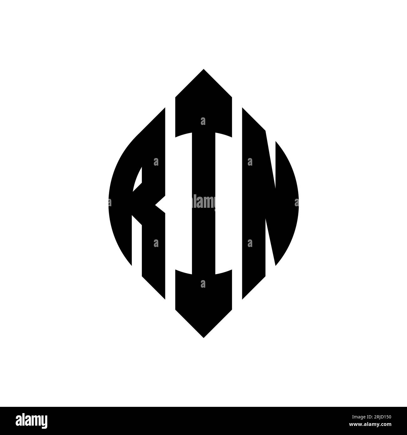 RIN circle letter logo design with circle and ellipse shape. RIN ...