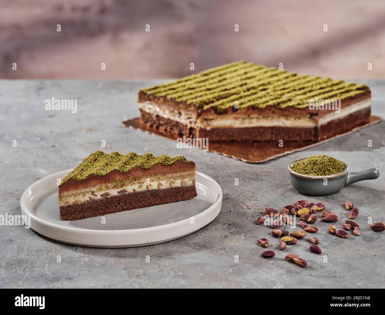 beautiful picture of a slice of dessert on a plate and a nice ...