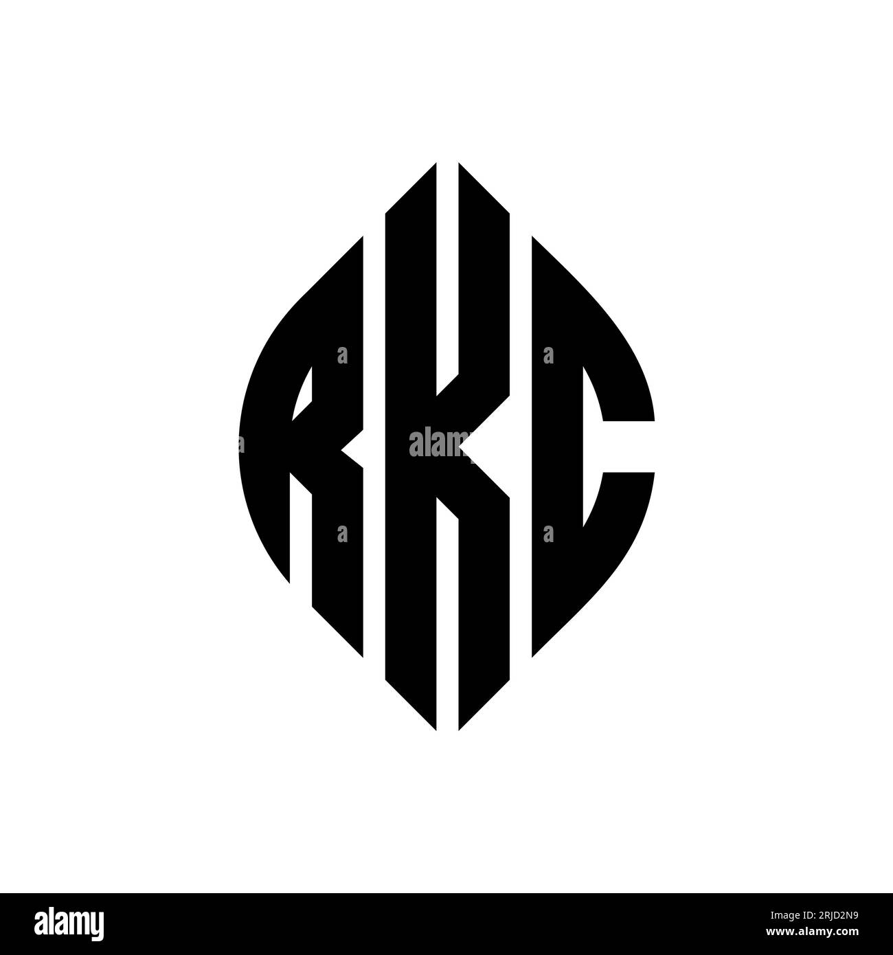 RKC circle letter logo design with circle and ellipse shape. RKC ...