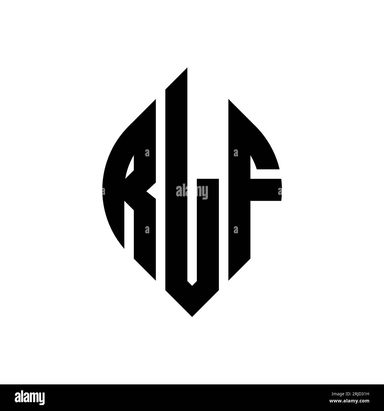 RLF circle letter logo design with circle and ellipse shape. RLF ...