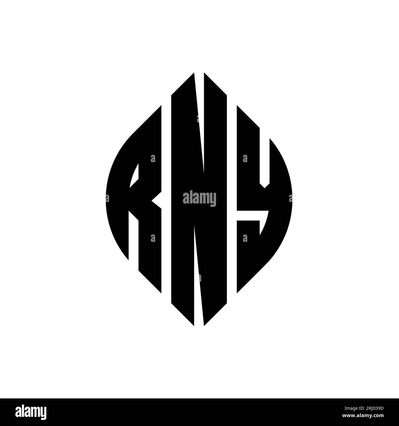 RNY circle letter logo design with circle and ellipse shape. RNY ...