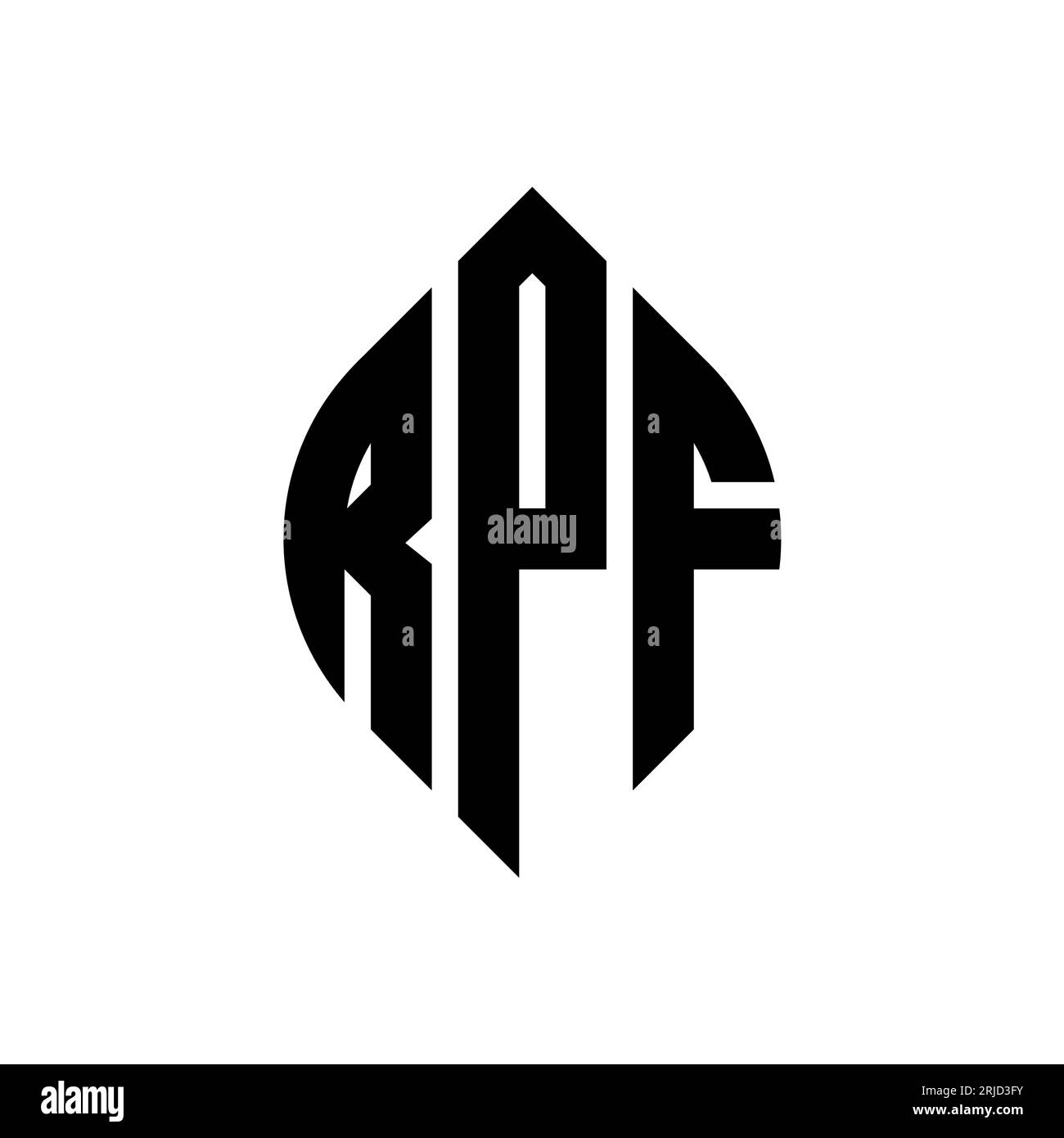 RPF circle letter logo design with circle and ellipse shape. RPF ...