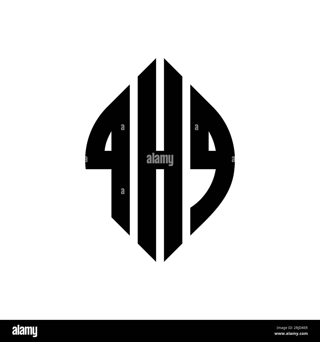 QHQ circle letter logo design with circle and ellipse shape. QHQ ...