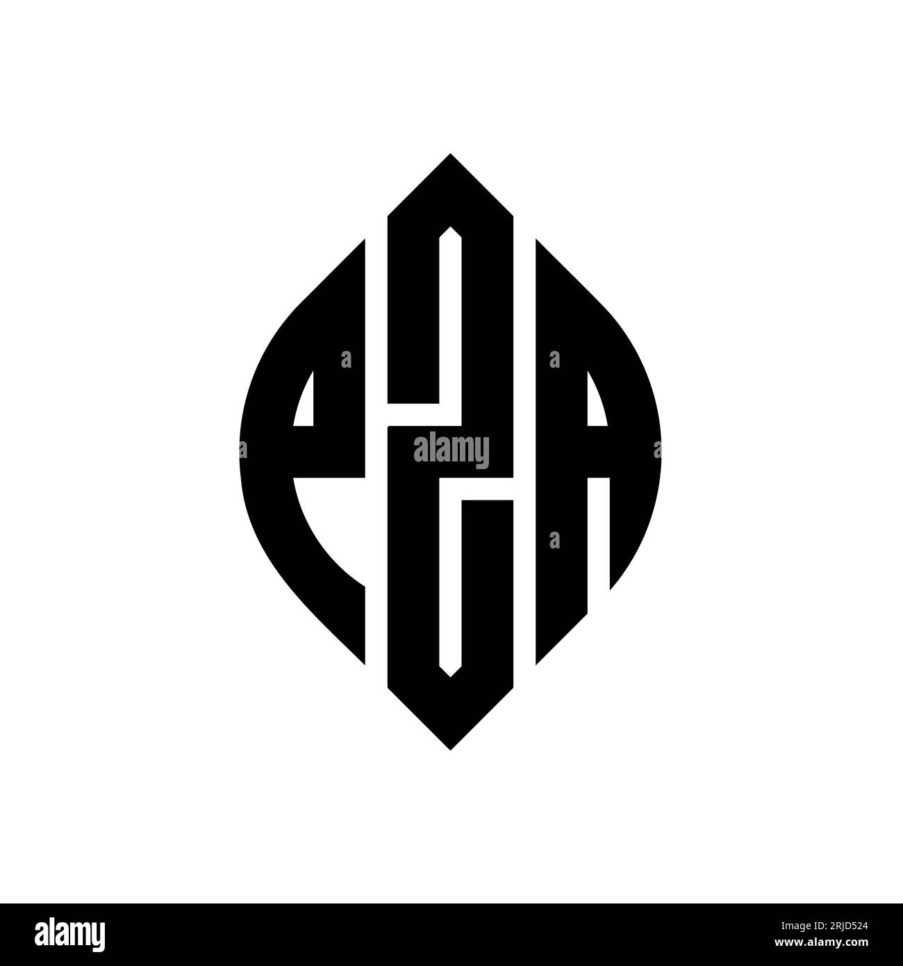 PZA circle letter logo design with circle and ellipse shape. PZA ...