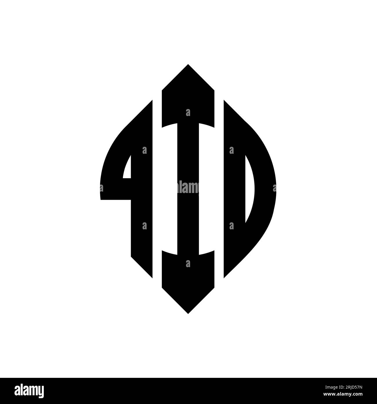 QID circle letter logo design with circle and ellipse shape. QID ...