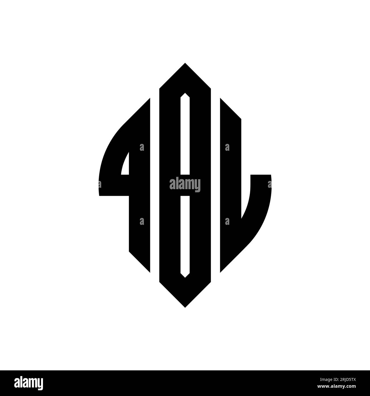 QBL circle letter logo design with circle and ellipse shape. QBL ...