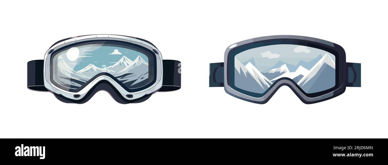 Winter sport icon. Set Goggles for skiing and snowboarding isolated on ...