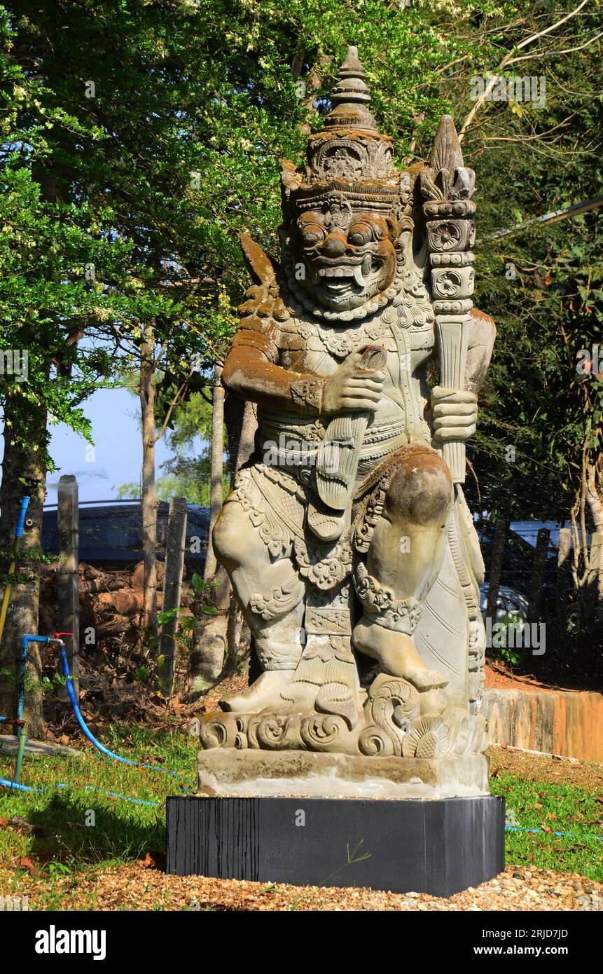 Art sculpture and carved antique guardian hindu statue balinese style ...