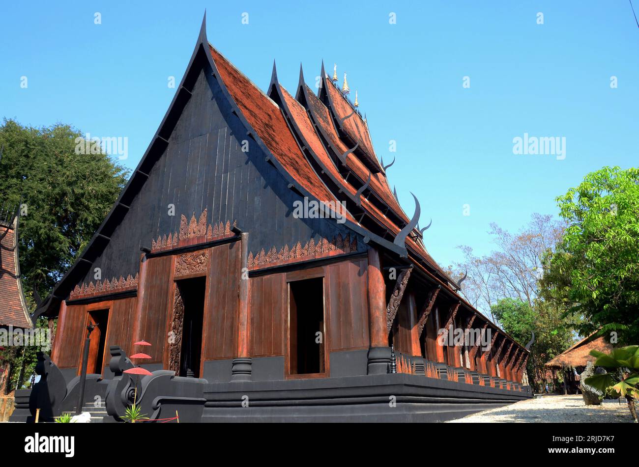 Ancient wood building Baandam Museum of Thawan Duchanee or antique art ...