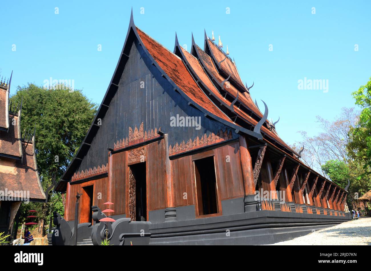 Ancient wood building Baandam Museum of Thawan Duchanee or antique art ...