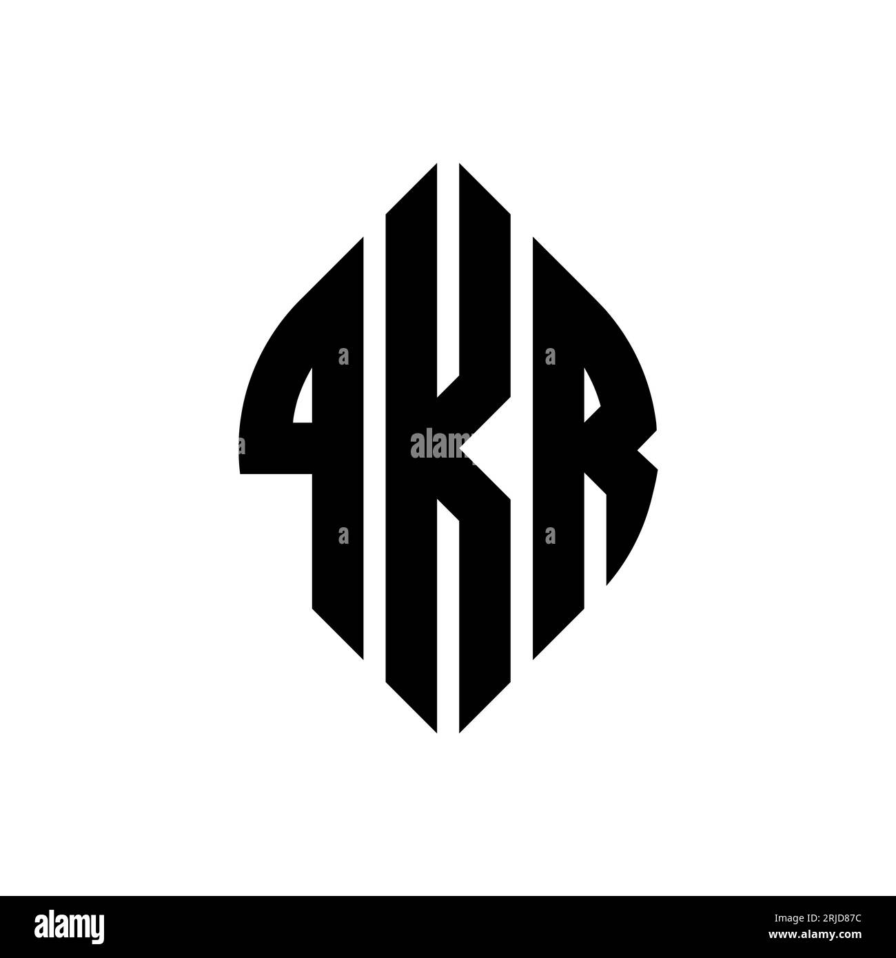 QKR circle letter logo design with circle and ellipse shape. QKR ...