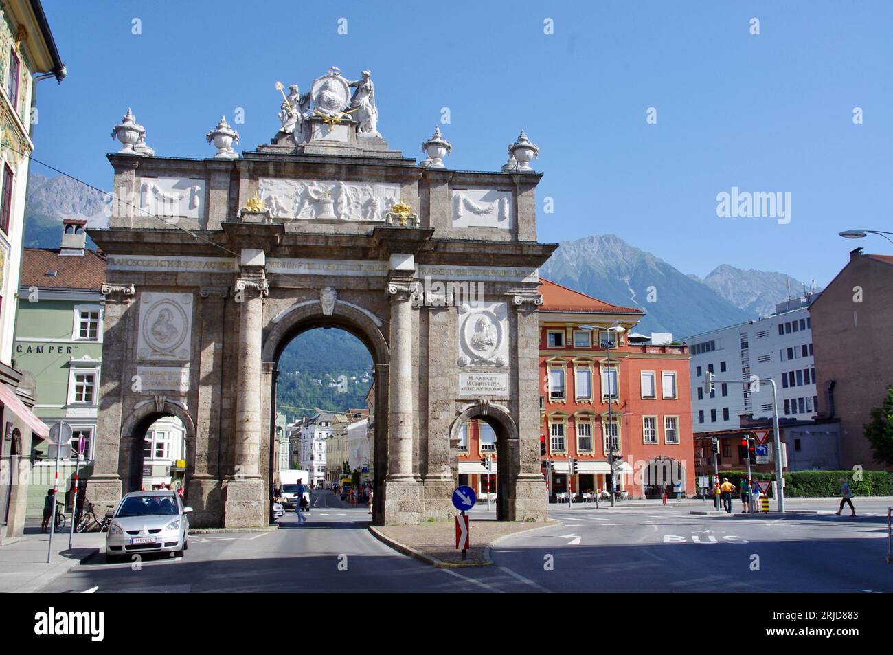 Innsbruck, Austria, The Triumphal Arch, built in 1765 on the occasion ...