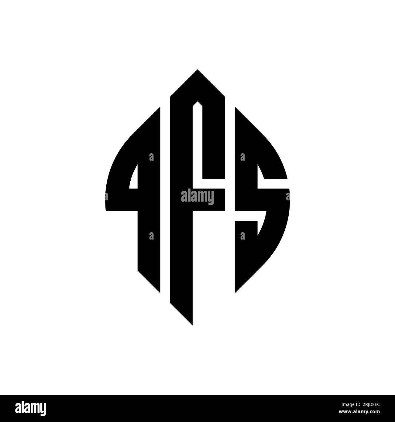 QFS circle letter logo design with circle and ellipse shape. QFS ...