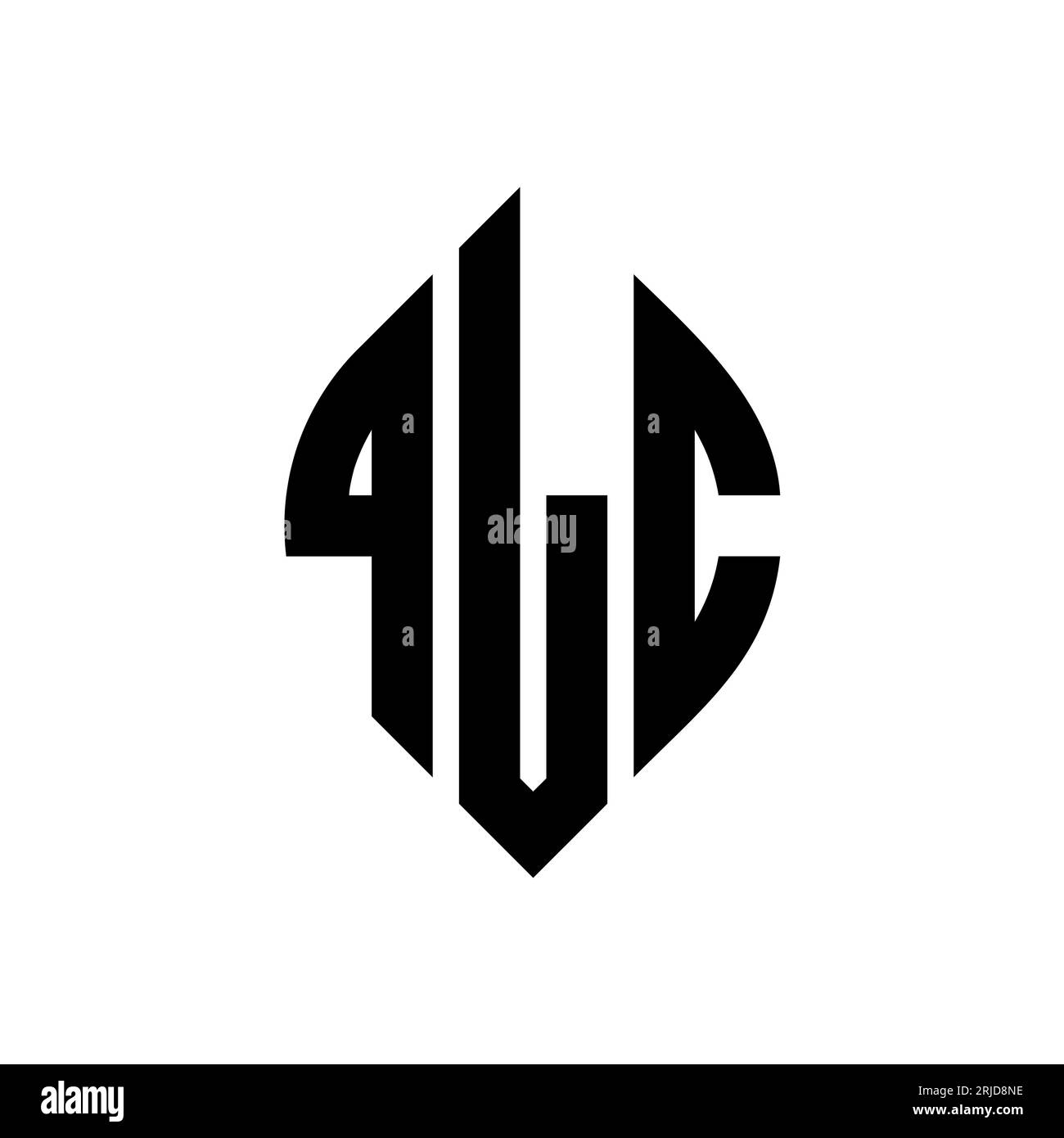 QLC circle letter logo design with circle and ellipse shape. QLC ellipse letters with ...