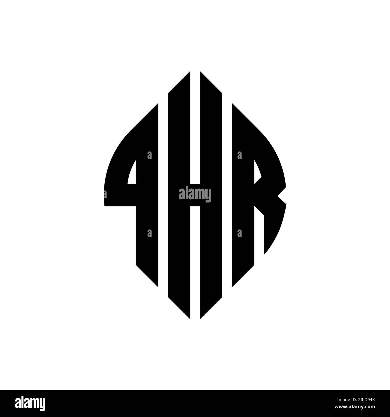 QHR circle letter logo design with circle and ellipse shape. QHR ...