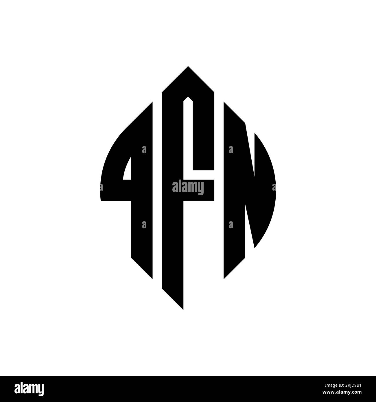 QFN circle letter logo design with circle and ellipse shape. QFN ...