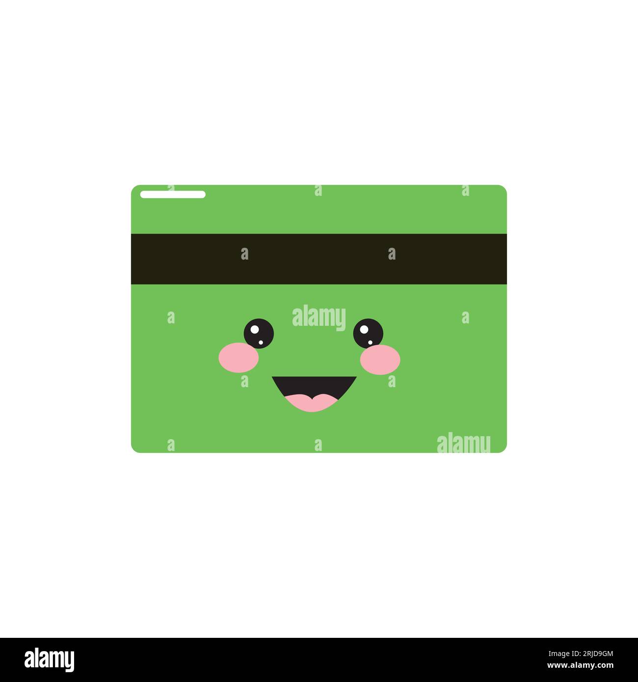 cute bank card with a cartoon face with a smile Stock Vector Image ...